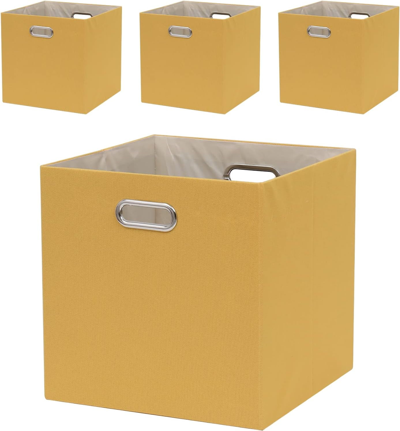 Collapsible Organization Basket Fabric Foldable Box with Handles, 13x13 ...