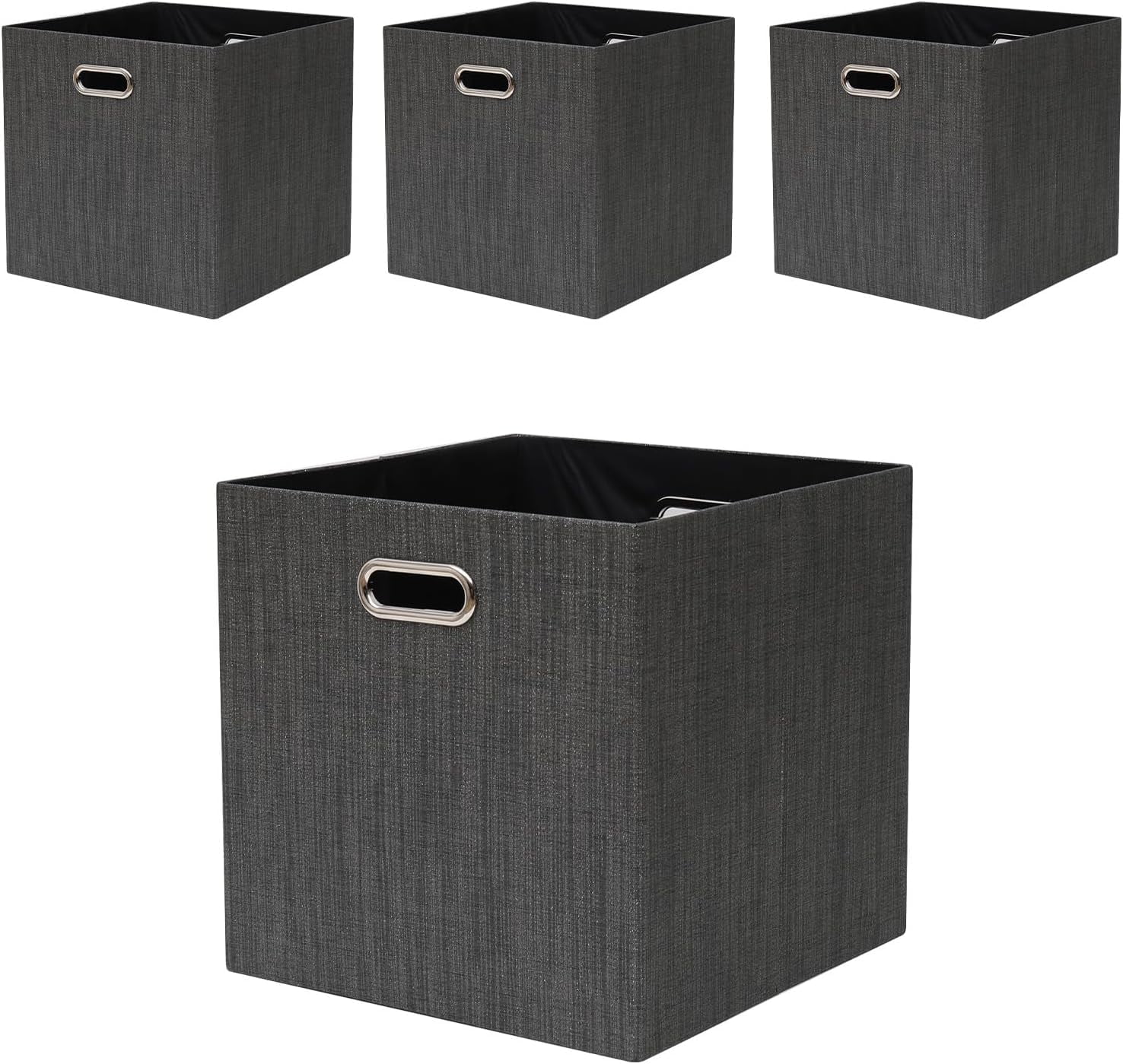 Collapsible Organization Basket Fabric Foldable Box with Handles, 13x13 ...