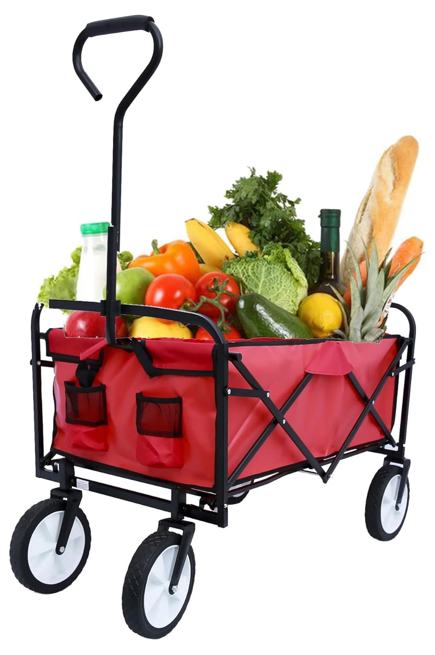 Collapsible Outdoor Utility Wagon Folding Garden Shopping Cart with ...