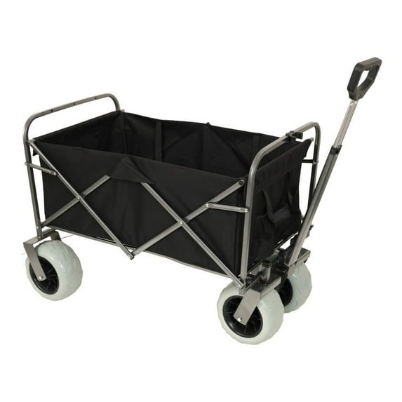 Collapsible Outdoor Wagon - 500LBS Load Capacity, 9" All-Terrain Wheels, Dual-Layer 600D Oxford ...