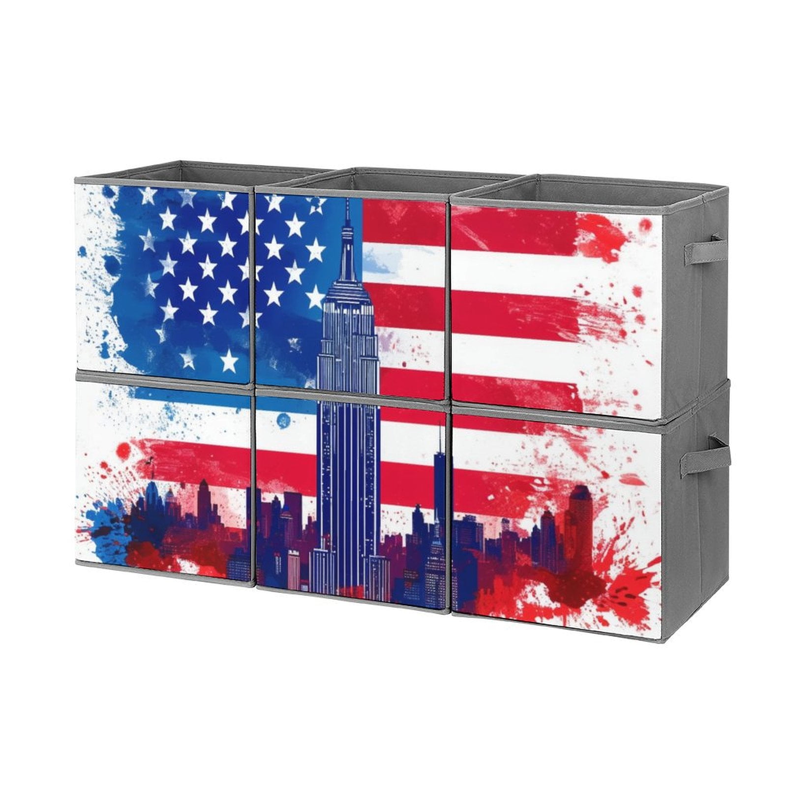 Collapsible Oxford Fabric Storage Cubes with Handles, Large Mid ...