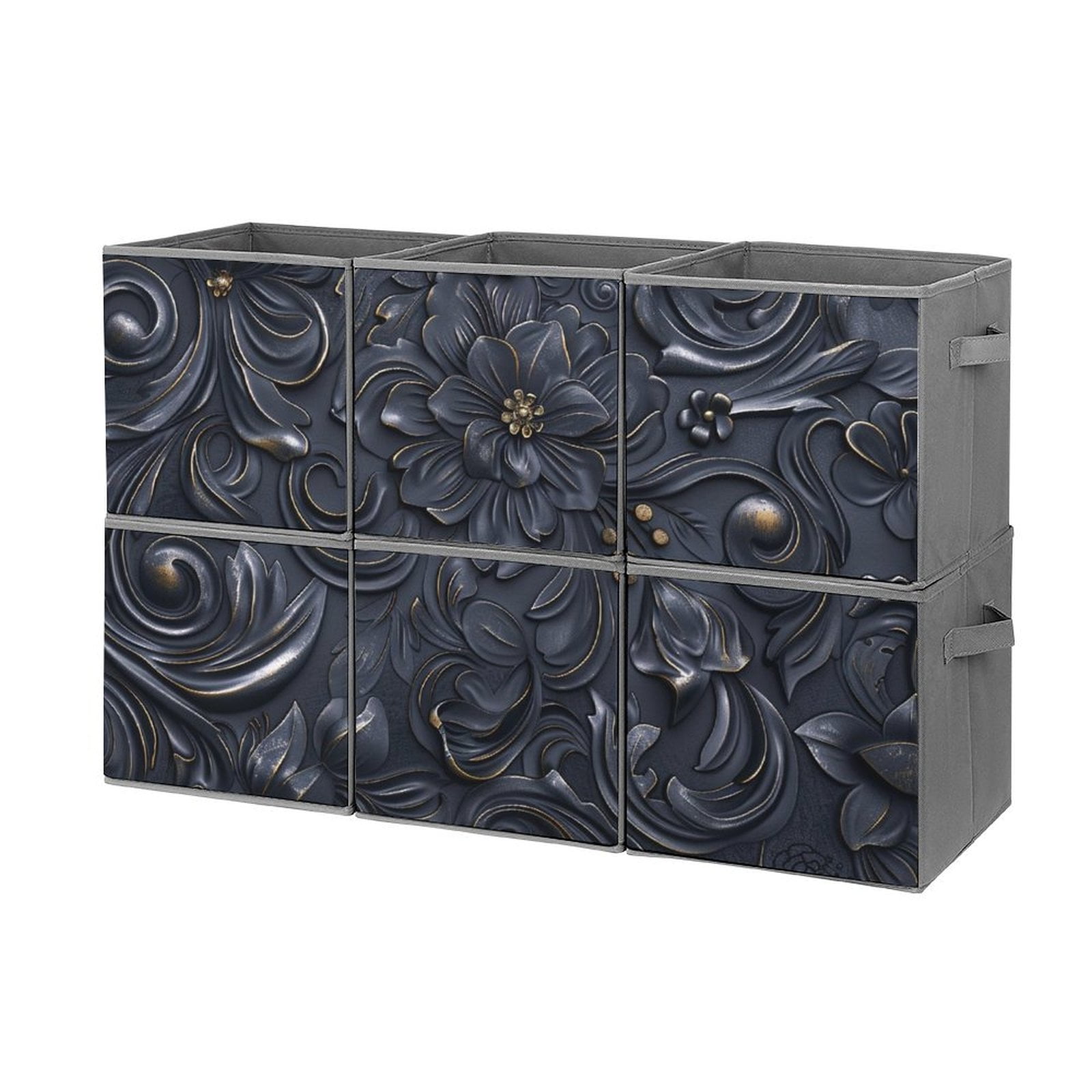 Collapsible Oxford Fabric Storage Cubes with Handles, Large Mid ...