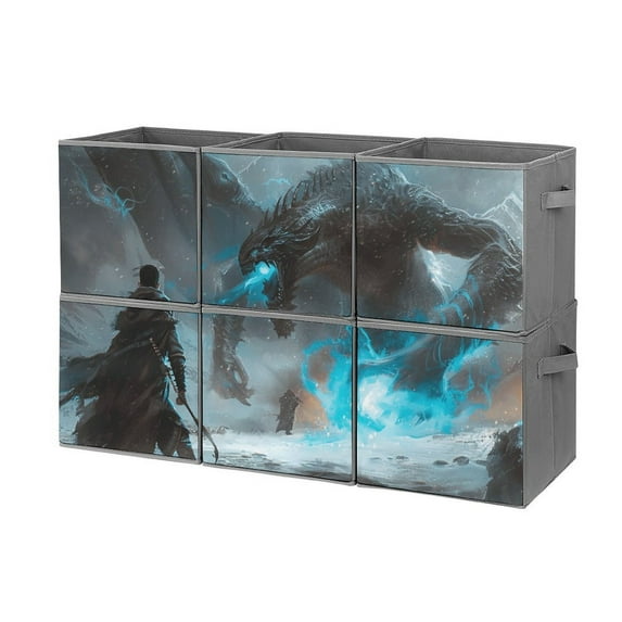 Collapsible Oxford Fabric Storage Cubes with Handles, Large Mid ...