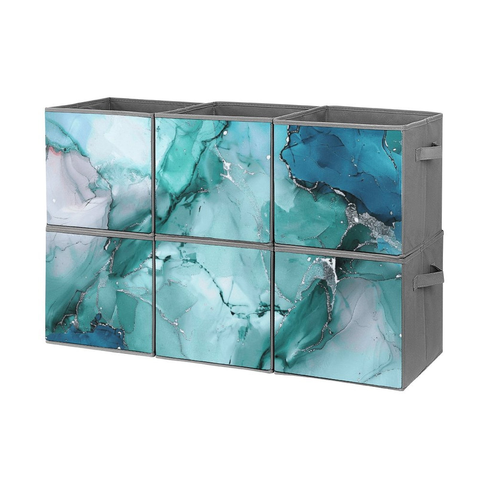 Collapsible Oxford Fabric Storage Cubes with Handles, Large Mid ...