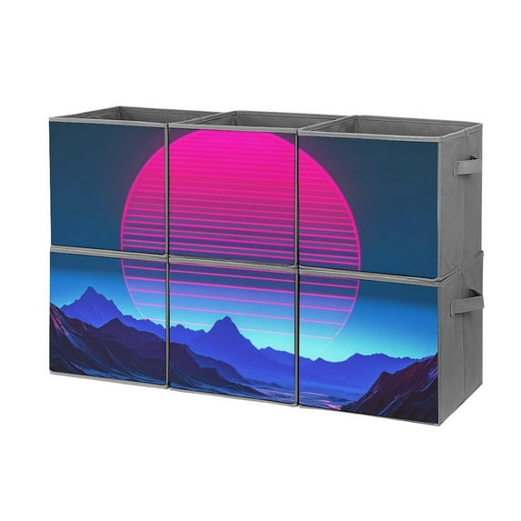 Collapsible Oxford Fabric Storage Cubes with Handles, Large Mid ...