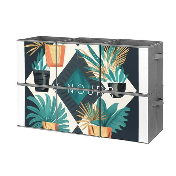 Collapsible Oxford Fabric Storage Cubes with Handles, Large Mid ...