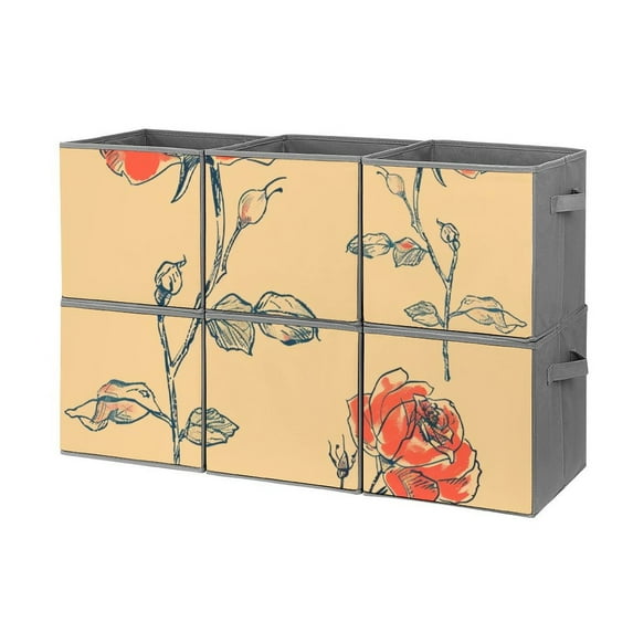 Collapsible Oxford Fabric Storage Cubes with Handles, Large Mid ...