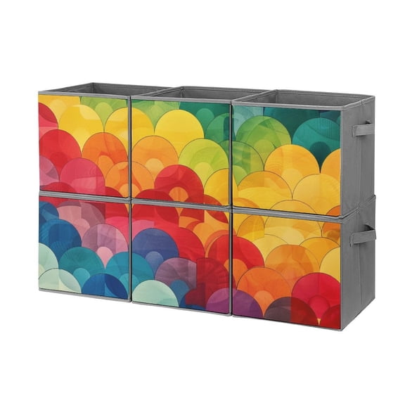 Collapsible Oxford Fabric Storage Cubes with Handles, Large Mid ...