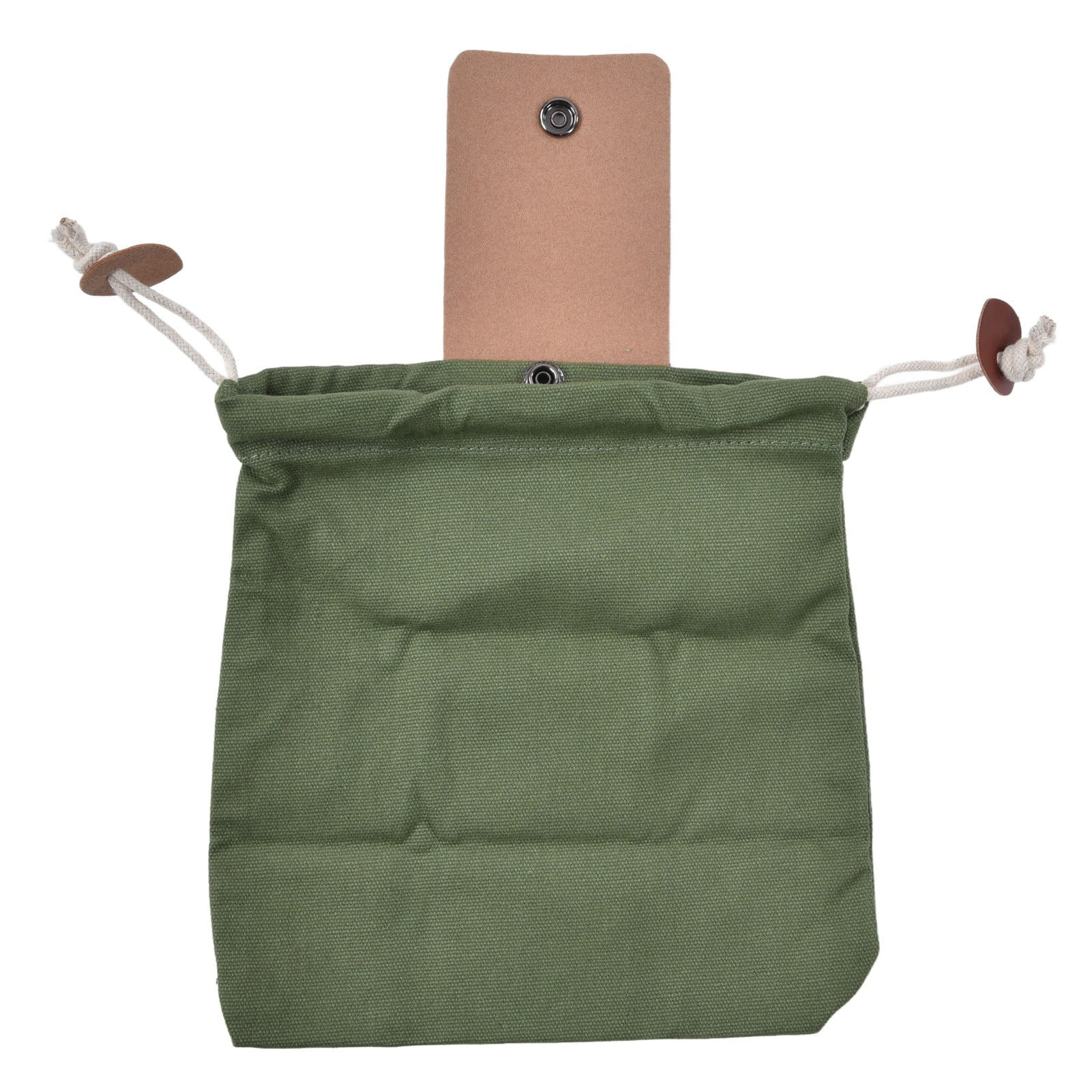 Collapsible PU Leather & Canvas Foraging Pouch for Outdoor Adventures ...