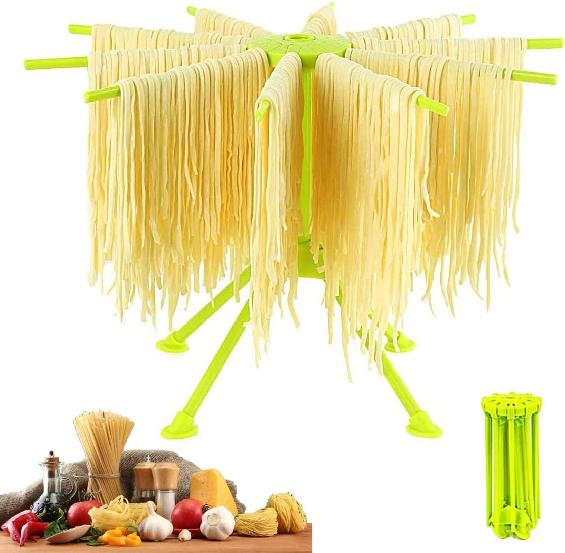 Collapsible Pasta Drying Rack, Plastic Foldable Pasta Hanging Stand ...