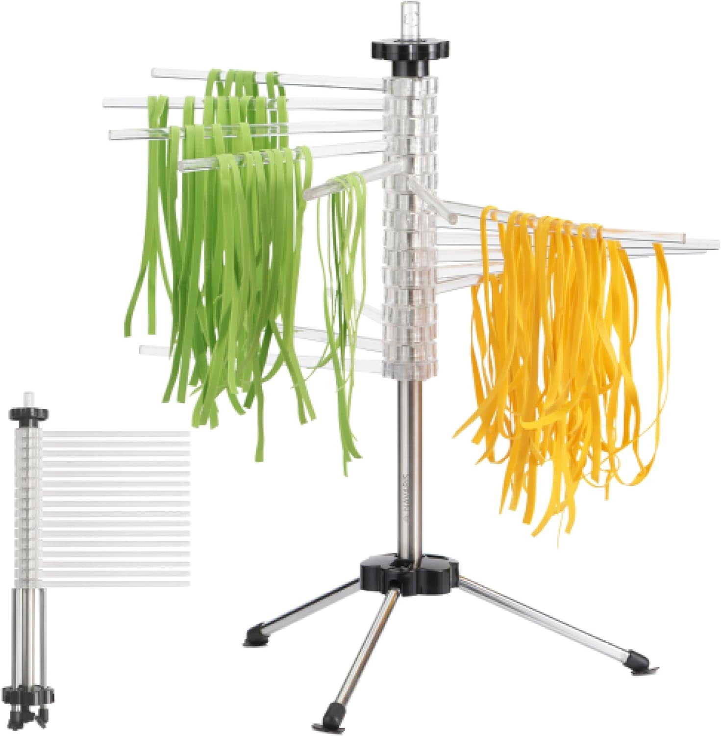 Collapsible Pasta Drying Rack - Tall Spaghetti Noodle Dryer Stand for ...