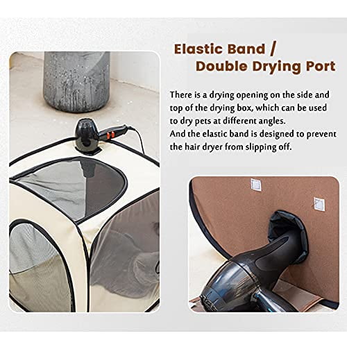 Collapsible Pet Drying Box Tent Portable Square Cat Dog Bath Drying ...