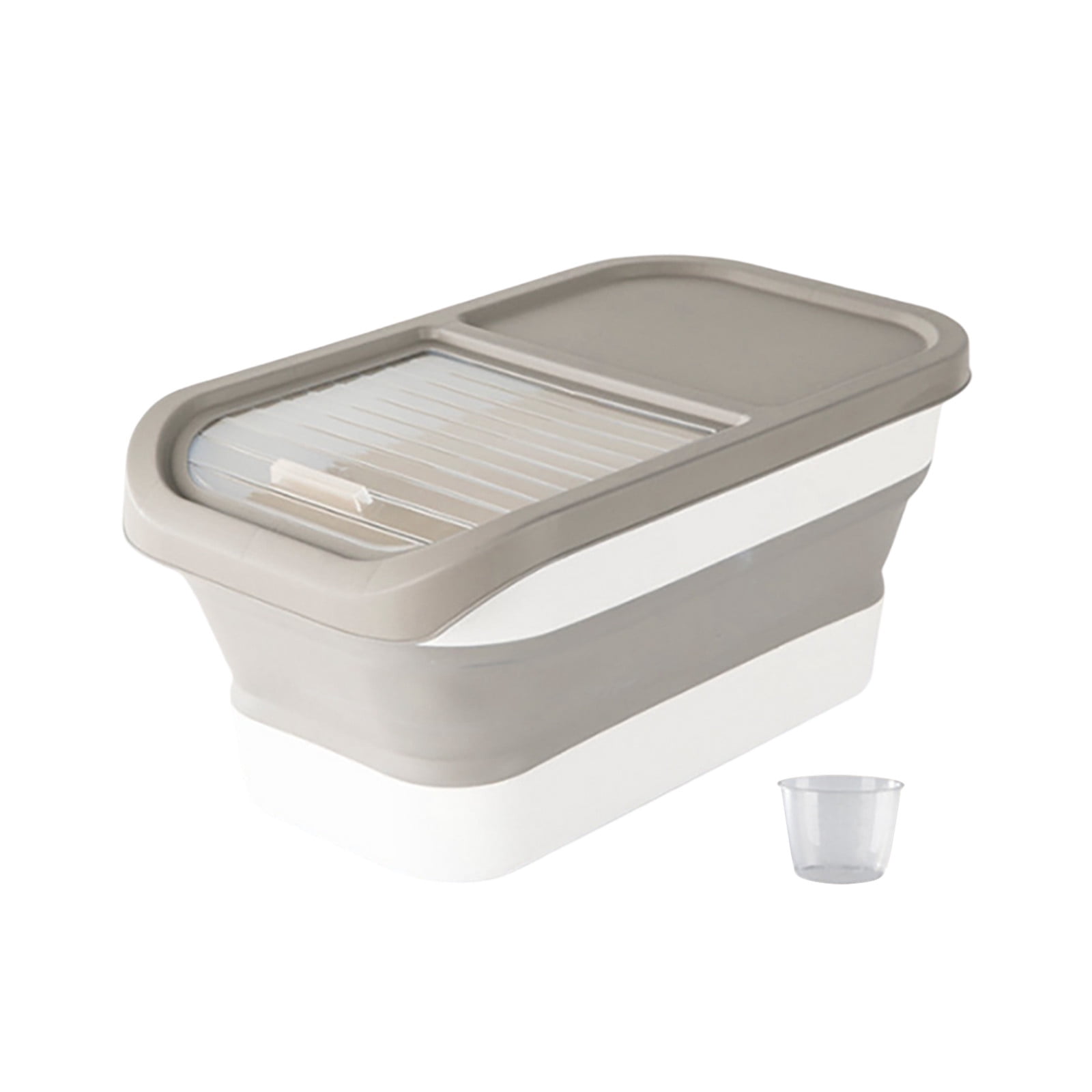 Collapsible Pet Food Storage Container - Airtight Dry Food Bin with ...