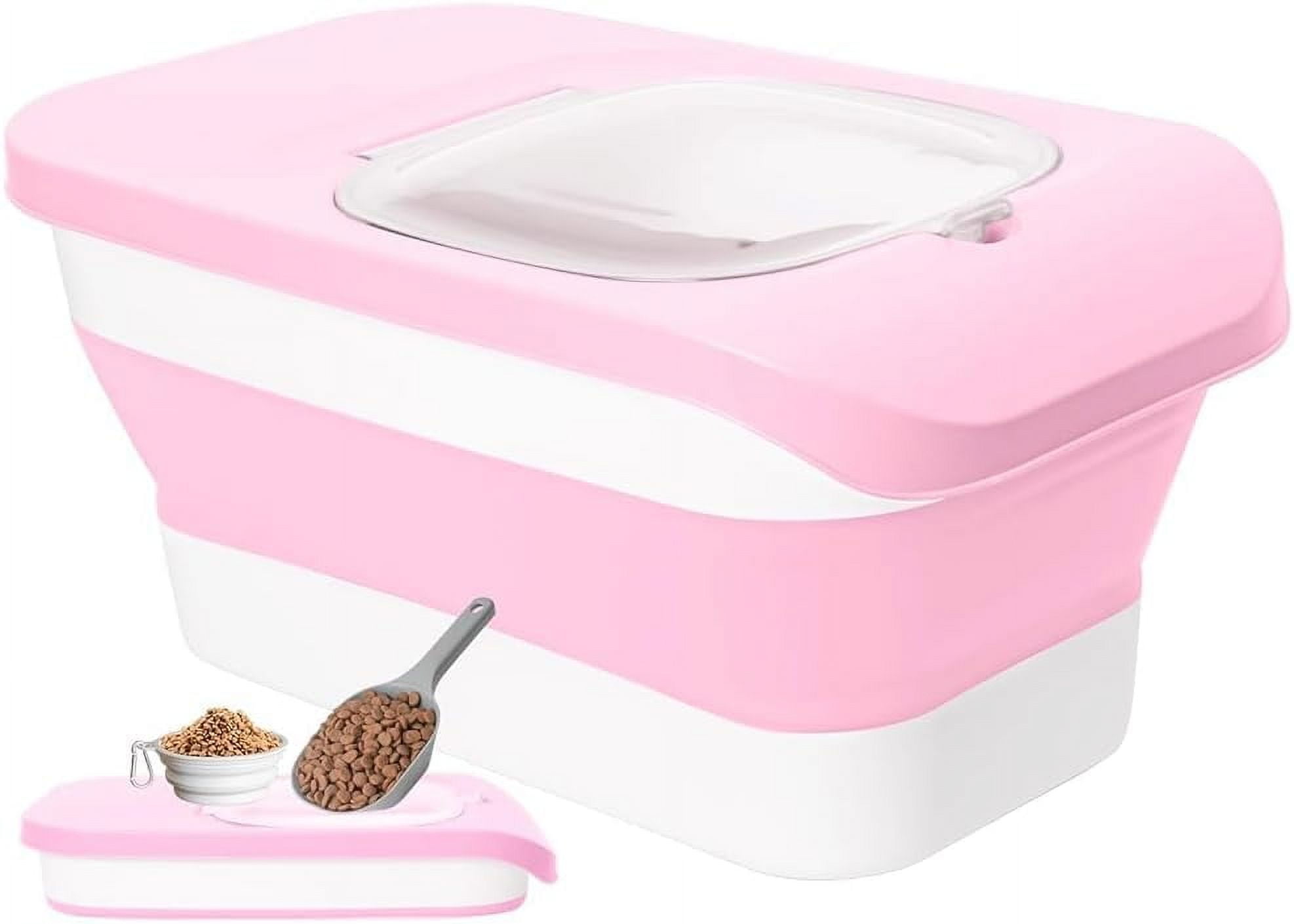 Collapsible Pet Food Storage with Airtight Lid, Wheels, and Free Scoop ...