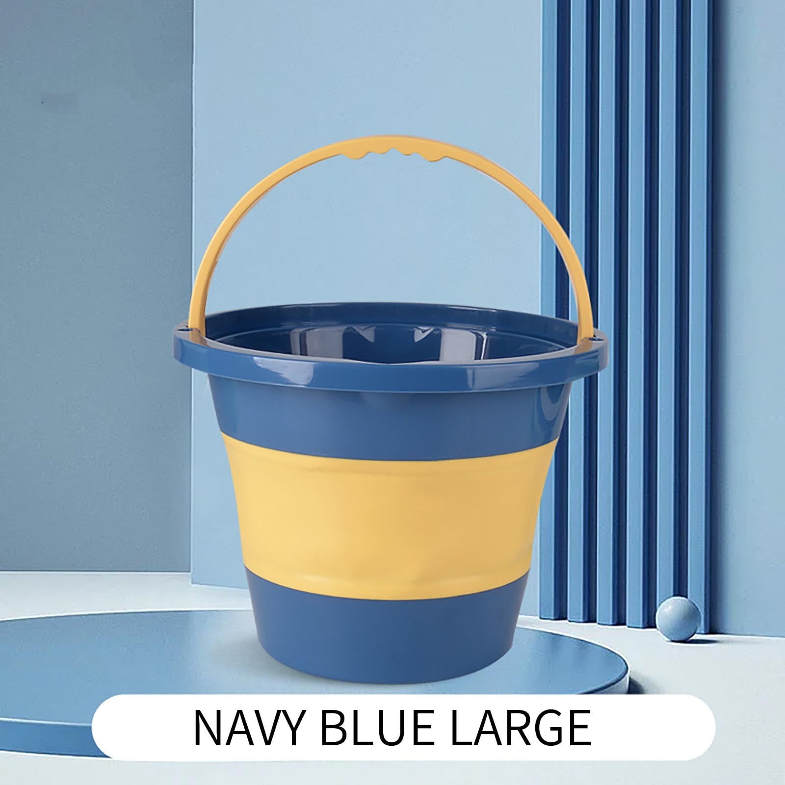 Collapsible Plastic Bucket, Foldable Round Tub with Handle, Folding ...