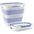 Collapsible Plastic Laundry Basket Hamper with Handles, Foldable Pop Up ...