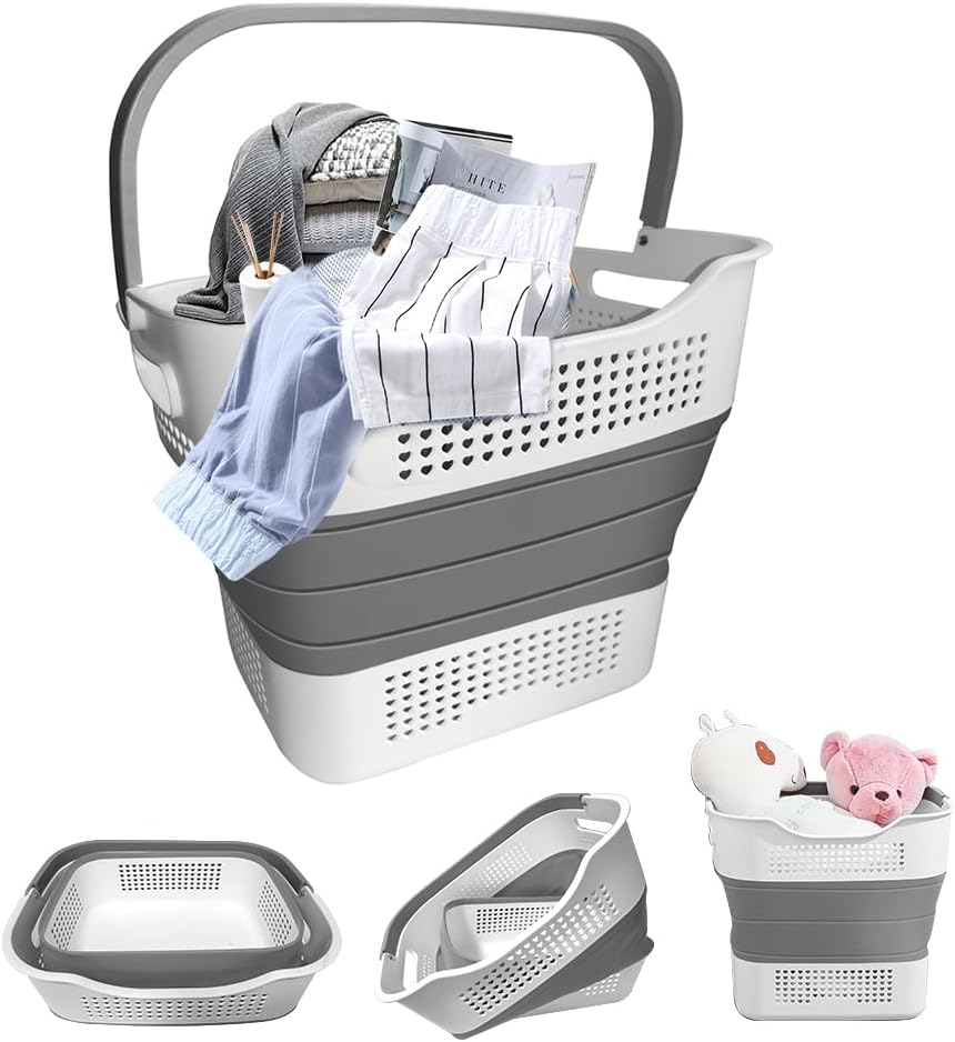 Collapsible Plastic Laundry Basket Tub Pop Up Clothes Storage Organizer ...