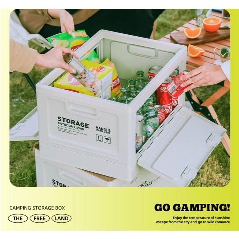 Collapsible Plastic Storage Bins Box with Lid, Stackable Foldable ...