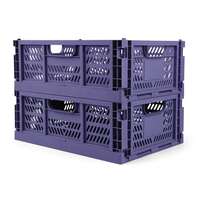 Collapsible Plastic Storage Crates, 16L, Blue, 2 Pack - Walmart ...