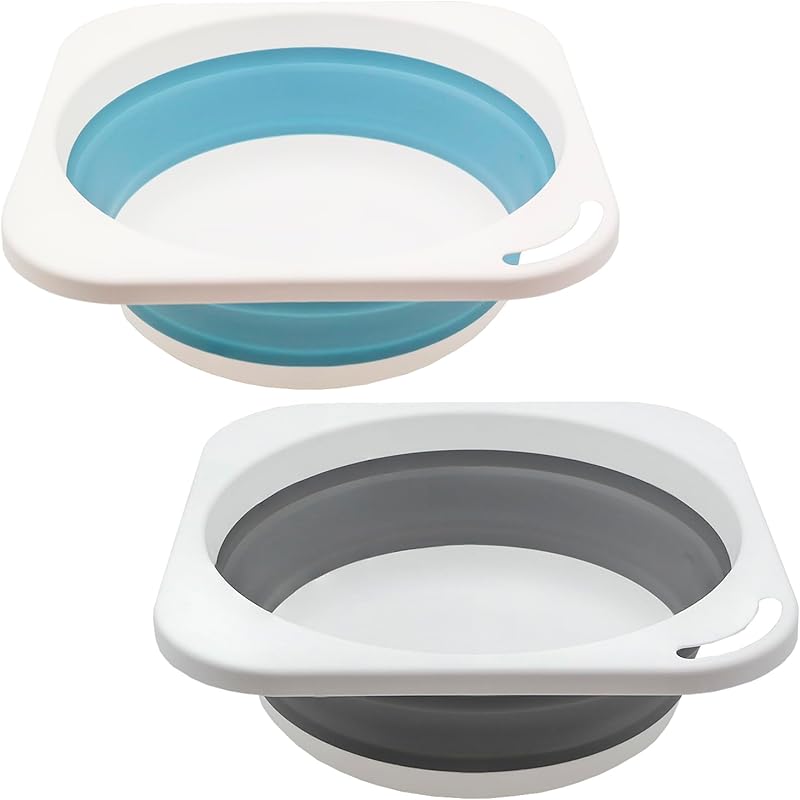 Collapsible Plastic Wash Basin 5L(1.4 Gallon), Kitchen Dishpan, Floding ...