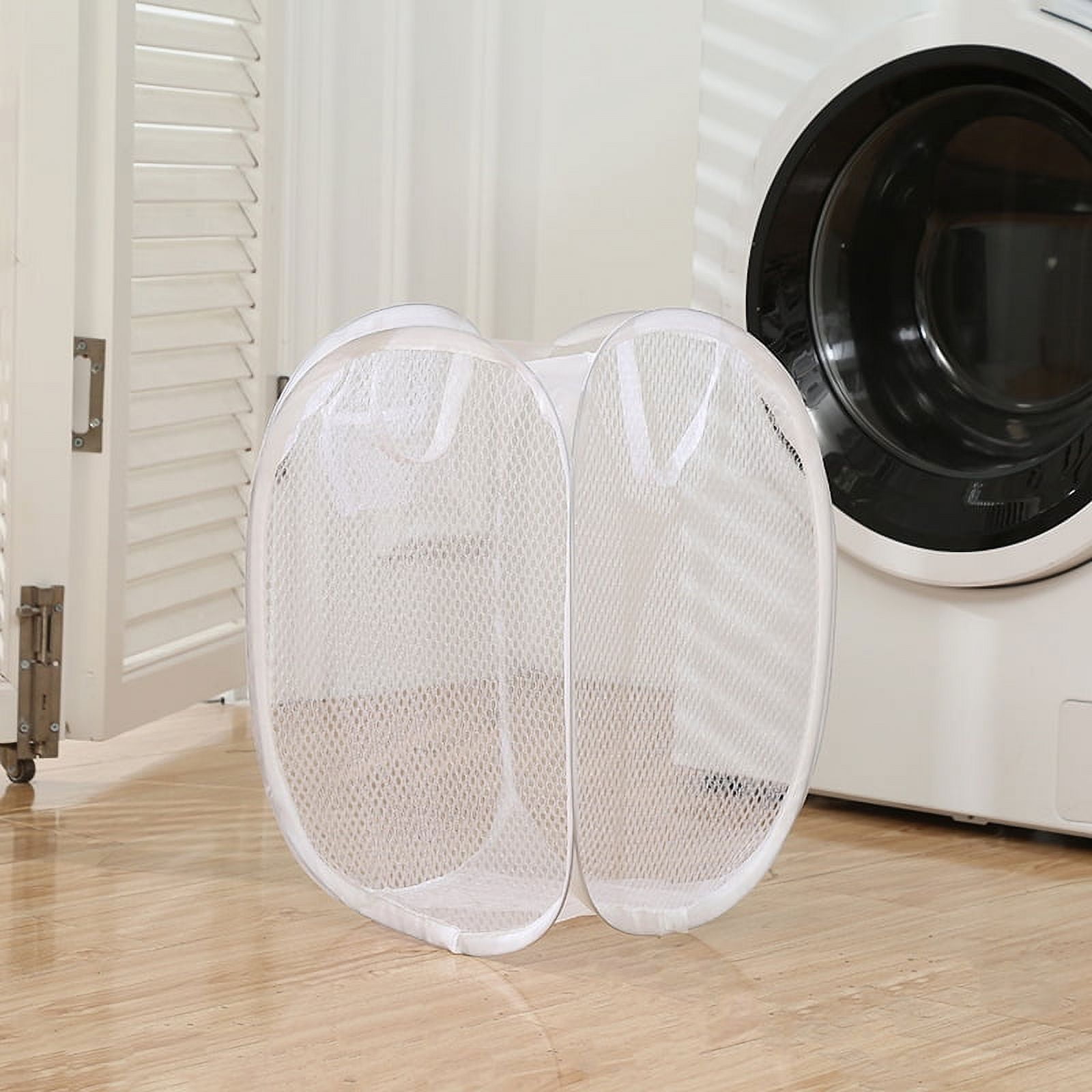 Collapsible Pop-up Mesh Laundry Basket Portable Clothes Hamper for Easy ...