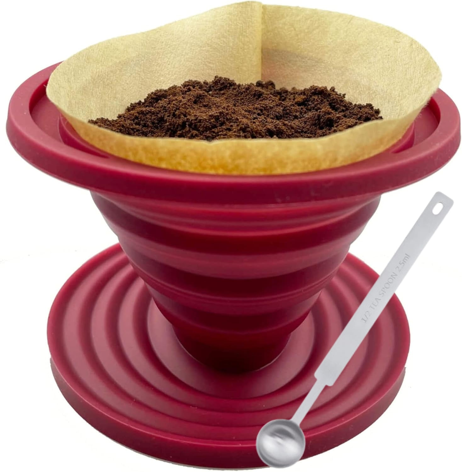 Collapsible Pour Over Coffee Dripper for Camp Coffee, Reusable Silicone ...
