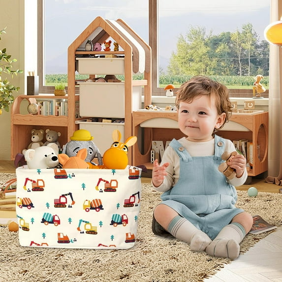 Collapsible Rectangular Storage Basket with Waterproof Fabric,Multi ...