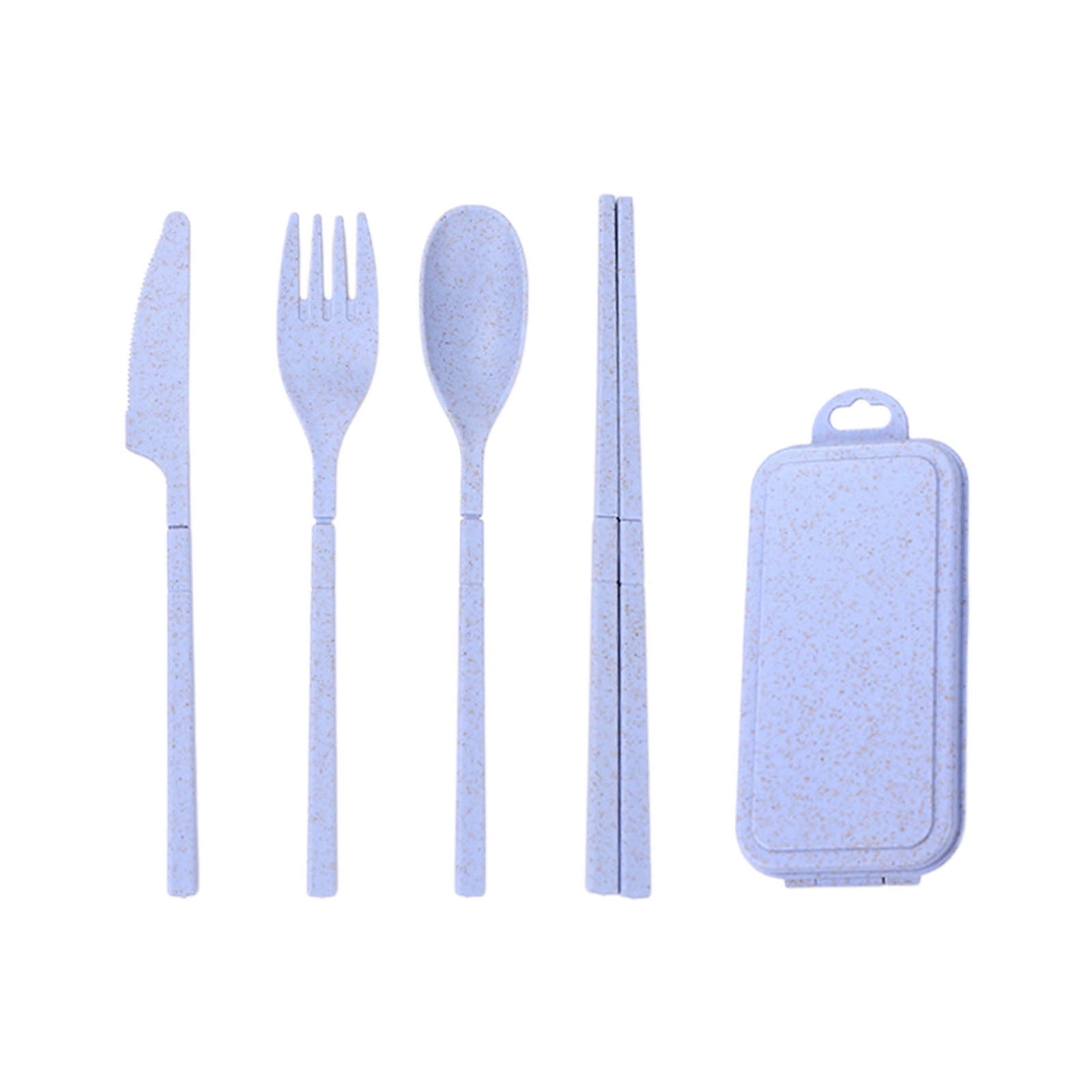 Collapsible Reusable Utensils Set with Portable Case，Wheat Straw ...
