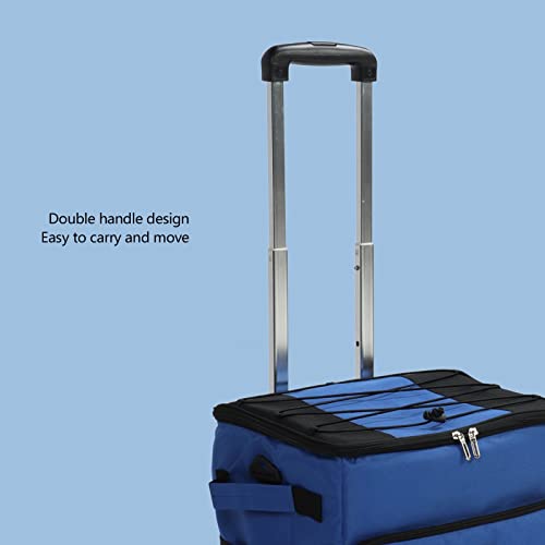 Collapsible Rolling Cooler, 35-Can Portable Leakproof Insulated Soft ...