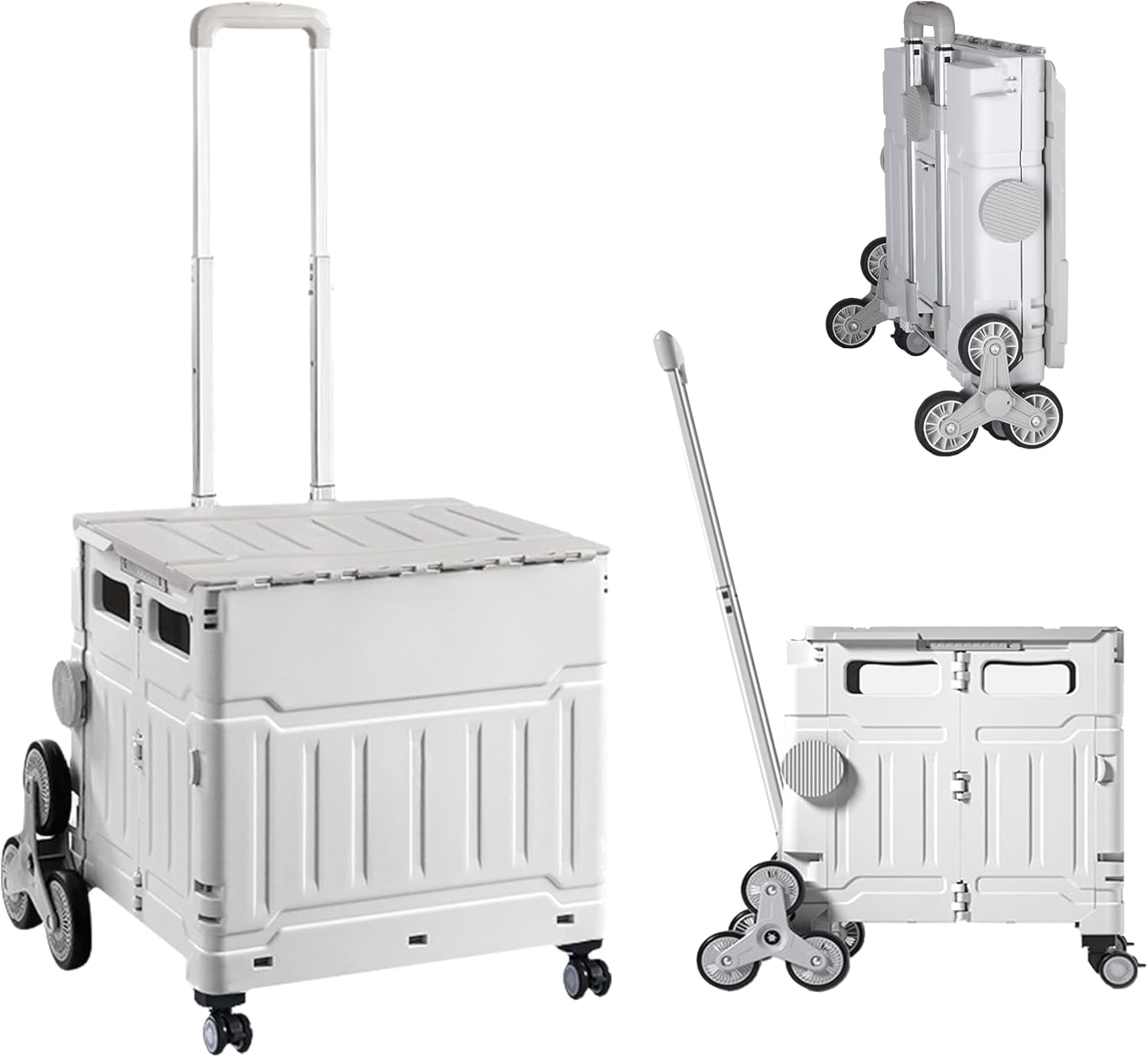 Collapsible Rolling Crate with Stair Climbing Wheels，Folding Rolling ...