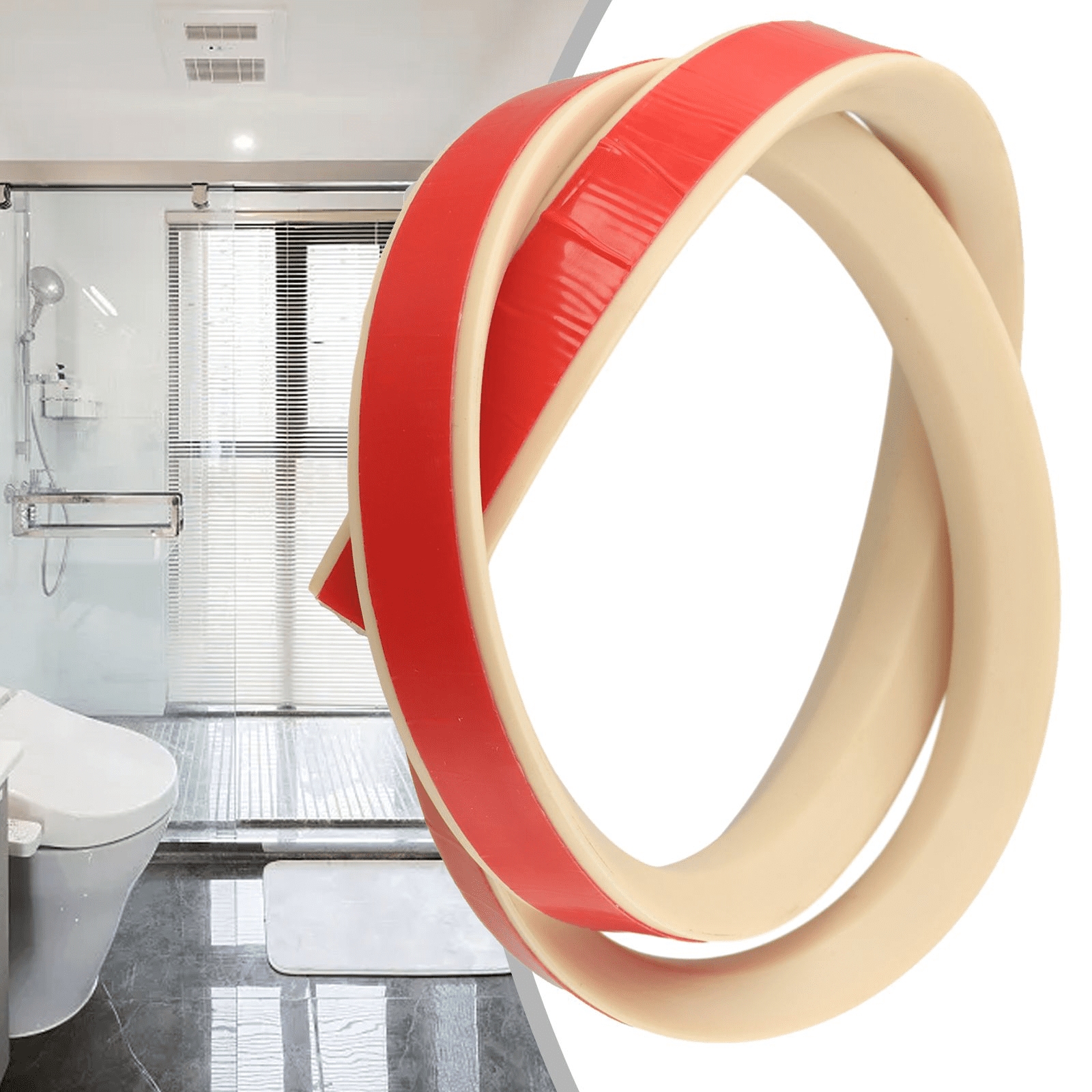 Collapsible Shower Threshold Water Dam, Self Adhesive Silicone ...