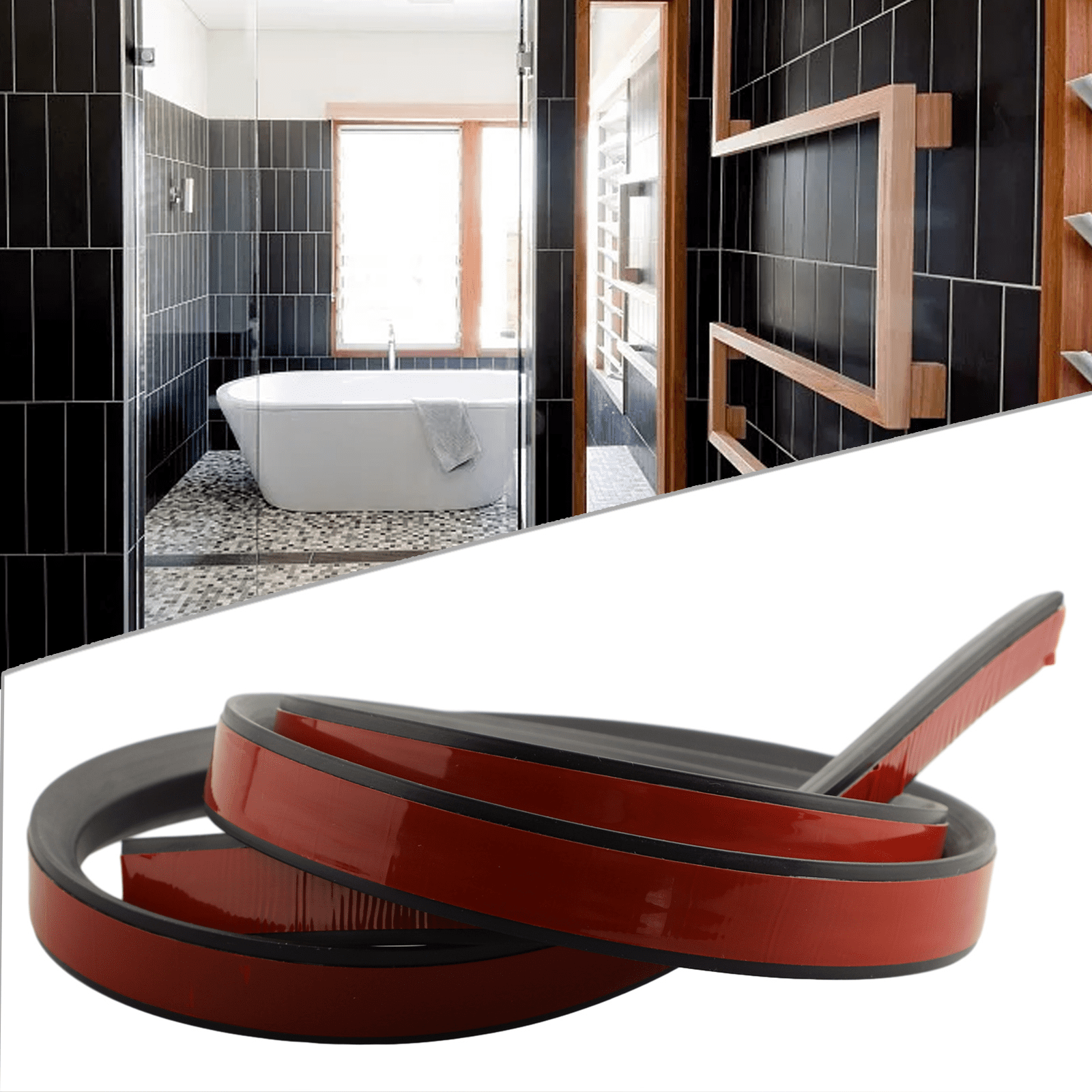 Collapsible Shower Threshold Water Dam, Self Adhesive Silicone ...