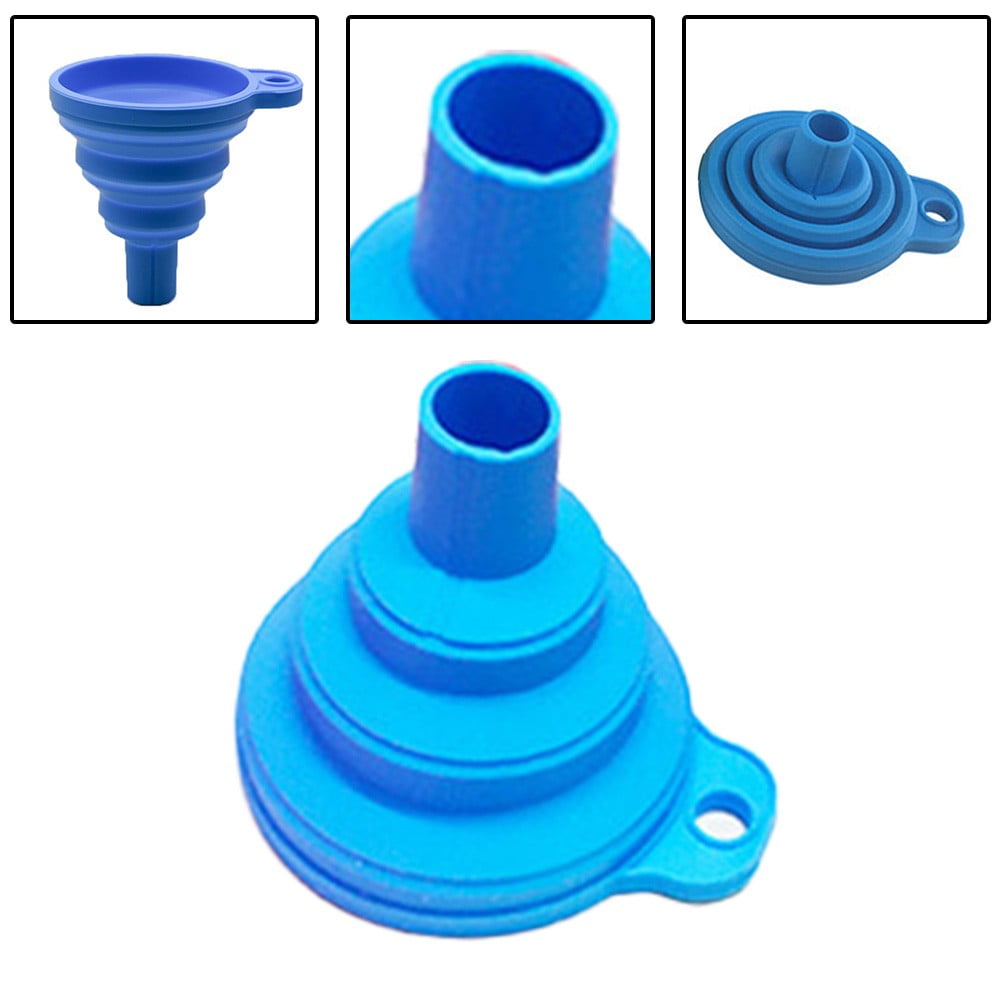 Collapsible Silicone Car Funnel for Oil Fuel Petrol Diesel Fluid Change ...