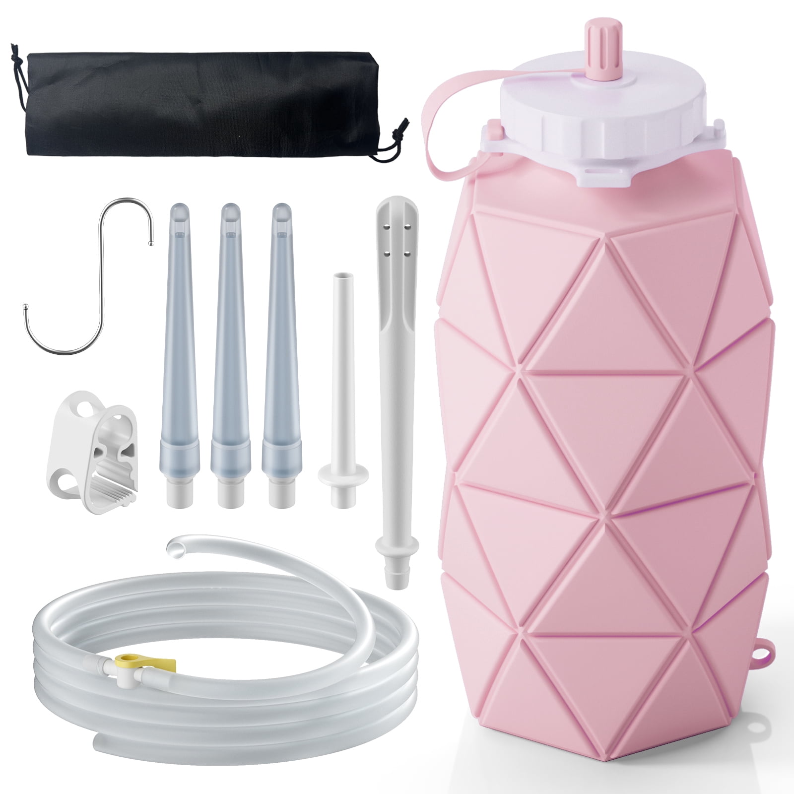 Collapsible Silicone Enema Bag Bottle Kit 1.2 L Capacity Enema Bottle ...