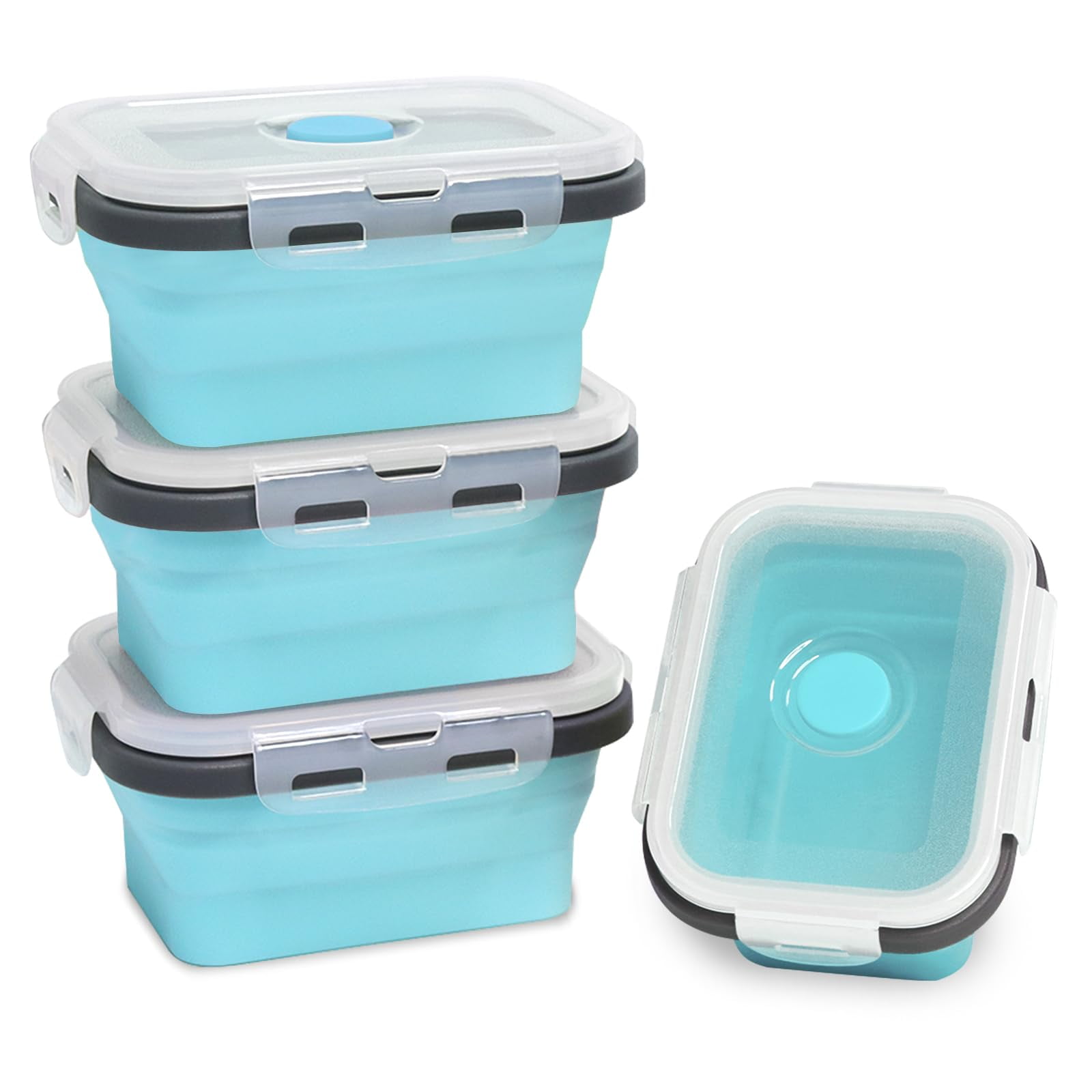 Collapsible Silicone Food Storage Container 4 Pack, Silicone Storage ...