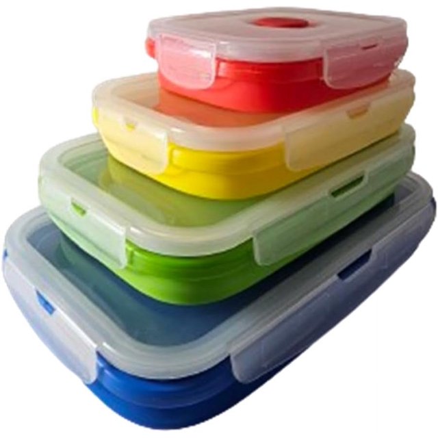 Collapsible Silicone Food Storage Container (4 Pack) - Walmart.com