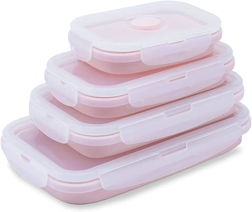 Collapsible Silicone Food Storage Container BPA Free Leftover Container ...
