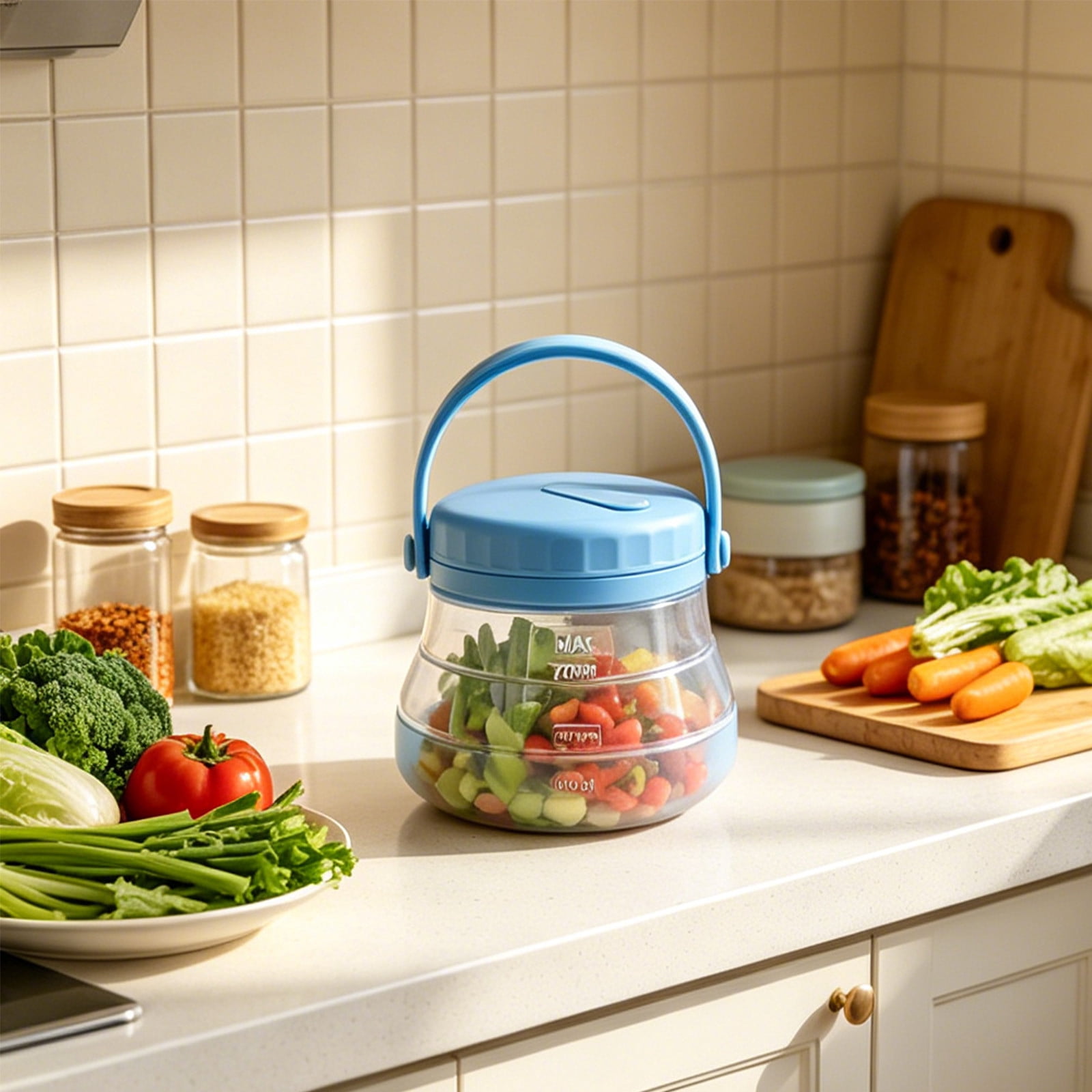 Collapsible Silicone Fresh-Keeping Bucket Food Storage Container for ...