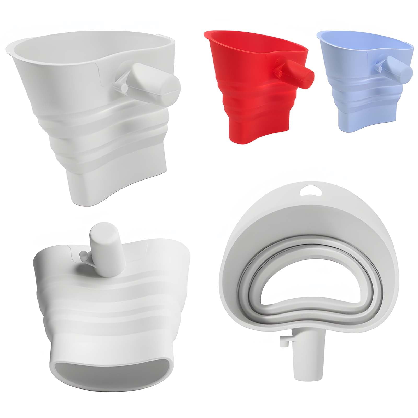Collapsible Silicone Funnel Set - Stands on Its Own, Folds Flat for ...