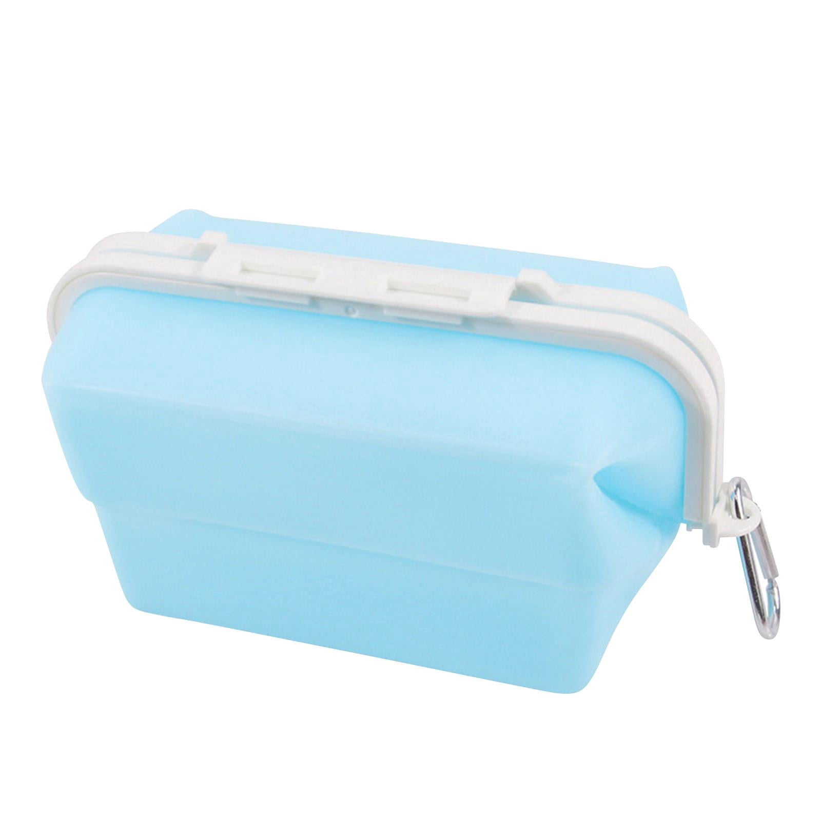 Collapsible Silicone Lunch Box, Blue 50.7 fl oz, 1 Pack Food Storage ...