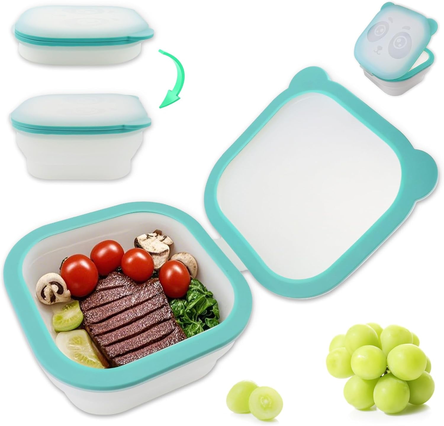 Collapsible Silicone Magnetic Food Preservation Box Refrigerator Food ...