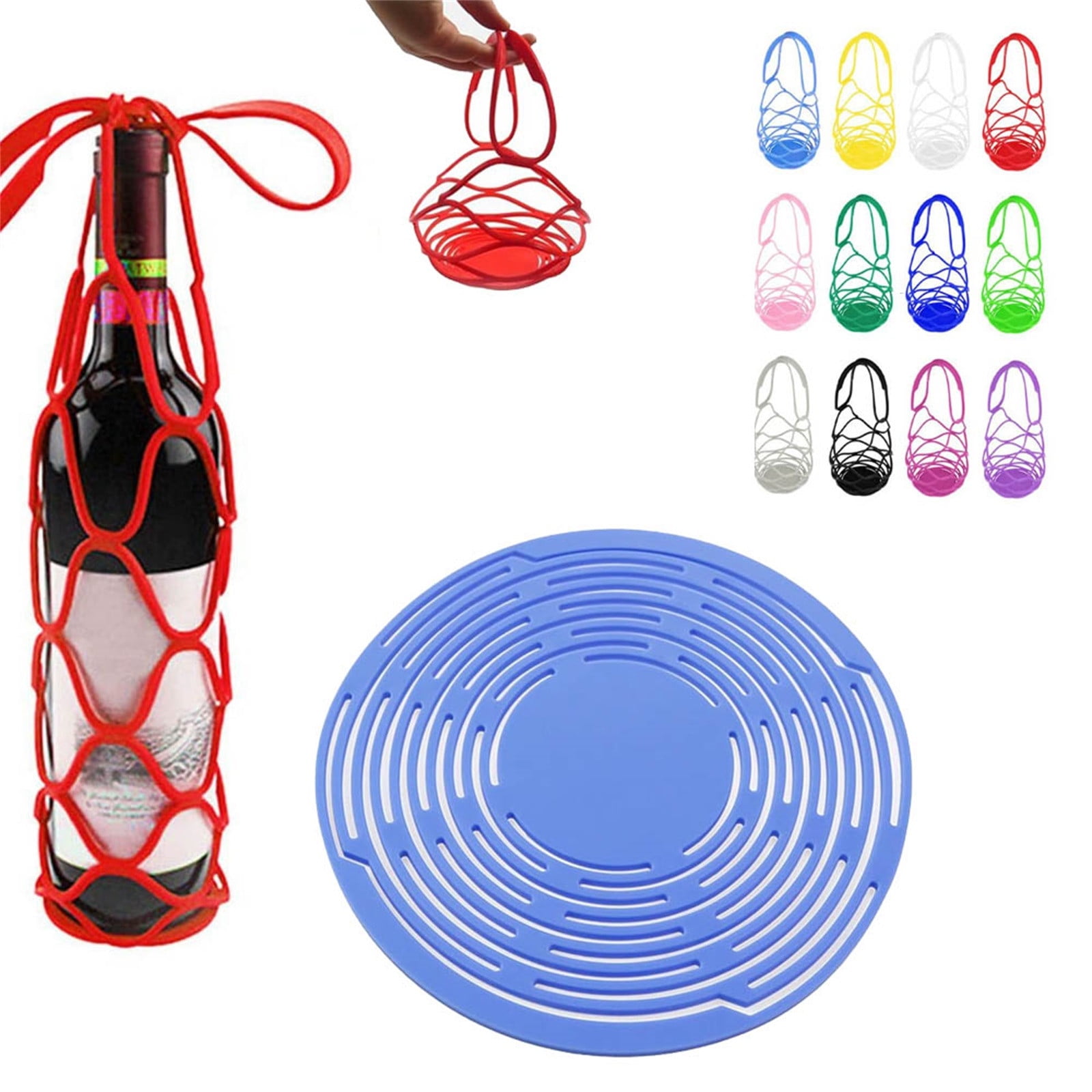 Collapsible Silicone Portable Beverage Tote Bag - Diameter Carrier with ...