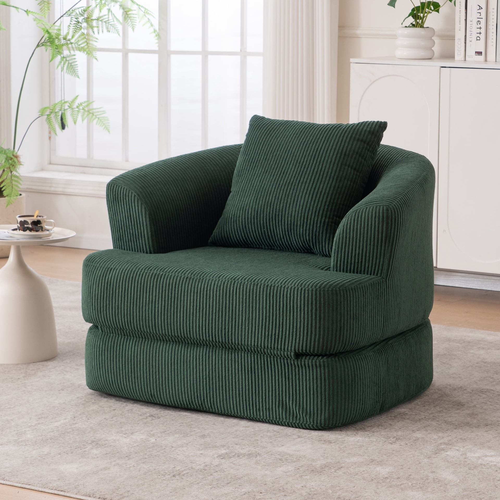 Collapsible Single Recliner with Memory Foam Cushion, Collapsible ...