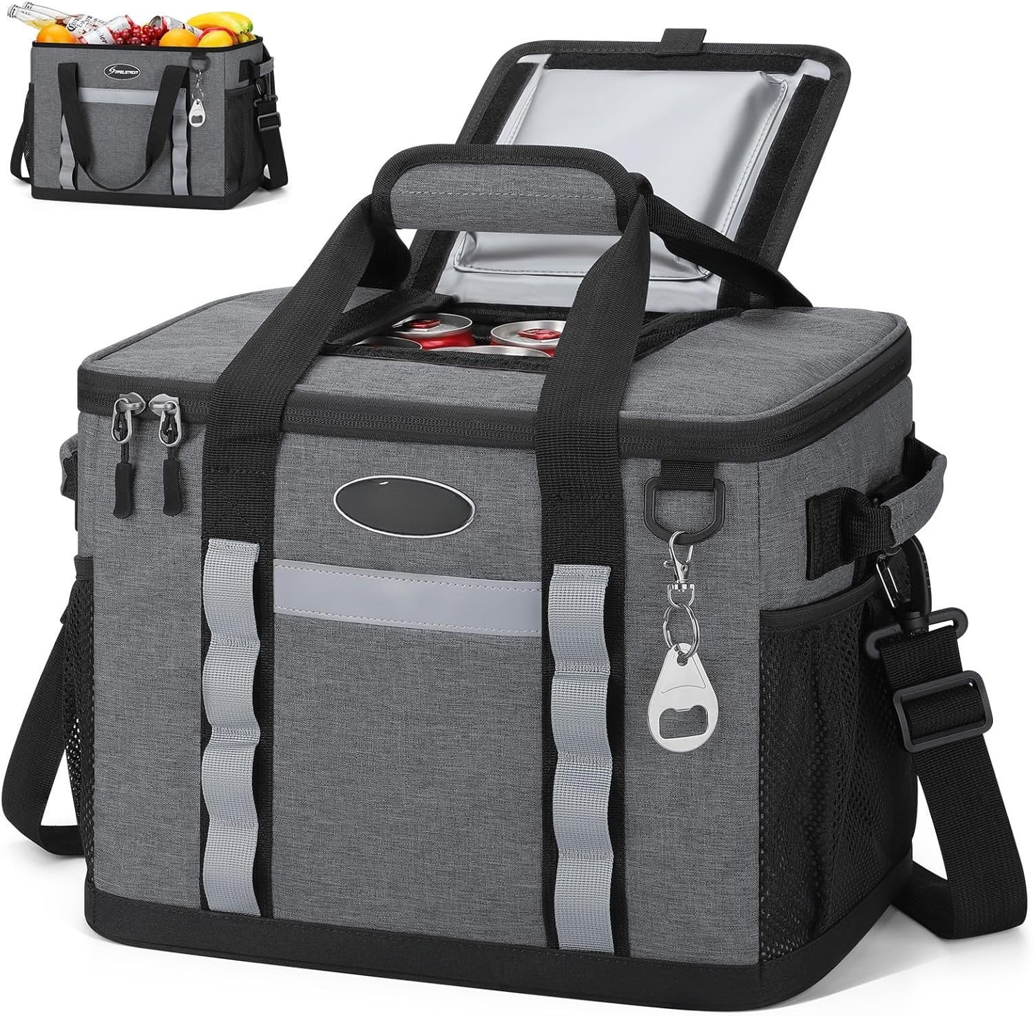 Collapsible Soft Cooler Bag, 24/30/60/75 Cans Beach Cooler, Ice Chest ...
