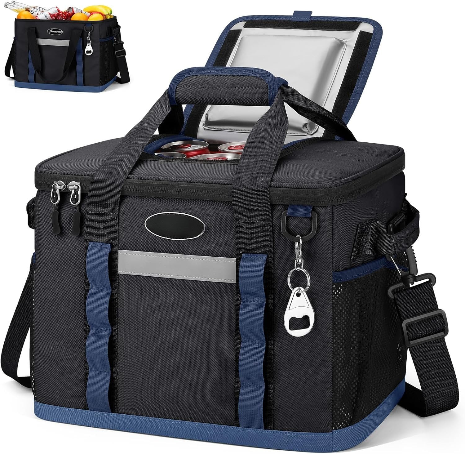 Collapsible Soft Cooler Bag,35/55/75 Cans Beach Cooler with Flip Top ...