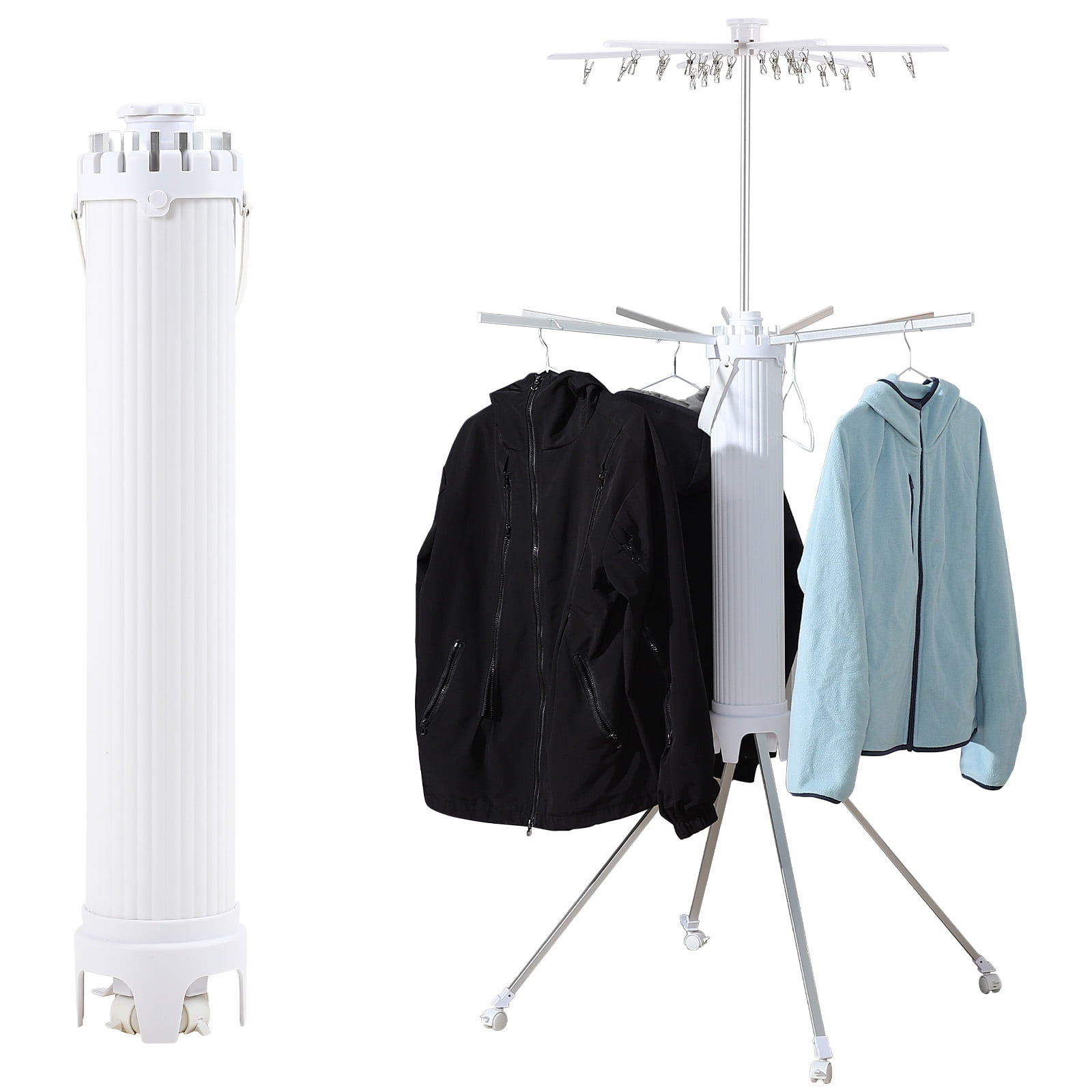 Collapsible Space Saving Laundry Drying Rack with 4 Pulleys,Aluminum ...
