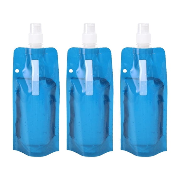 Collapsible Sports Water Bottle 3 Pack - Foldable Leak Proof Travel ...