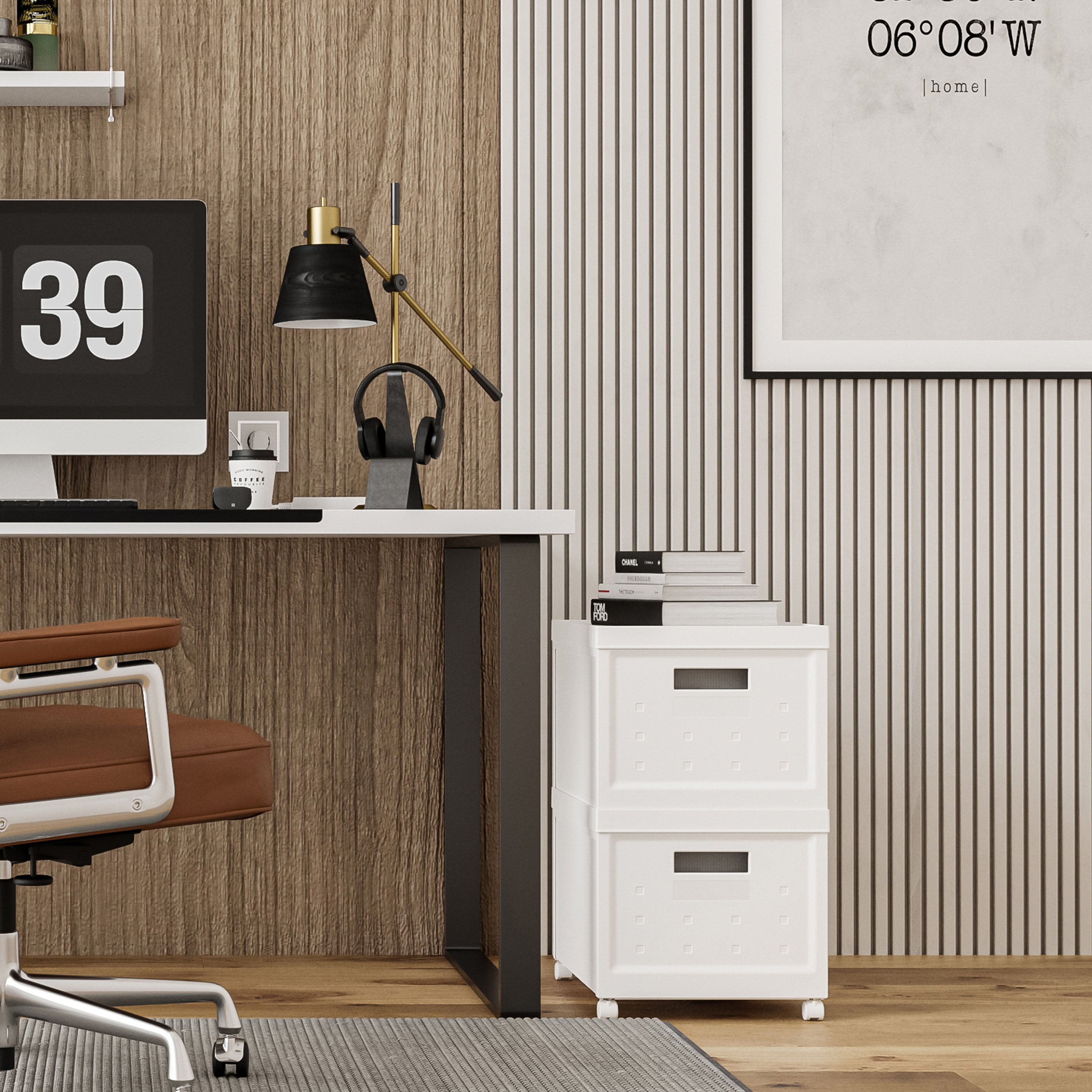 Collapsible Stackable Rolling File Boxes with Lids and 10 Hanging Files ...