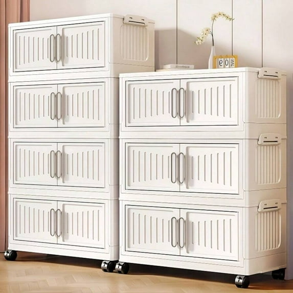 Collapsible Stackable Storage Bins with Lids, Versatile Multi-Room ...
