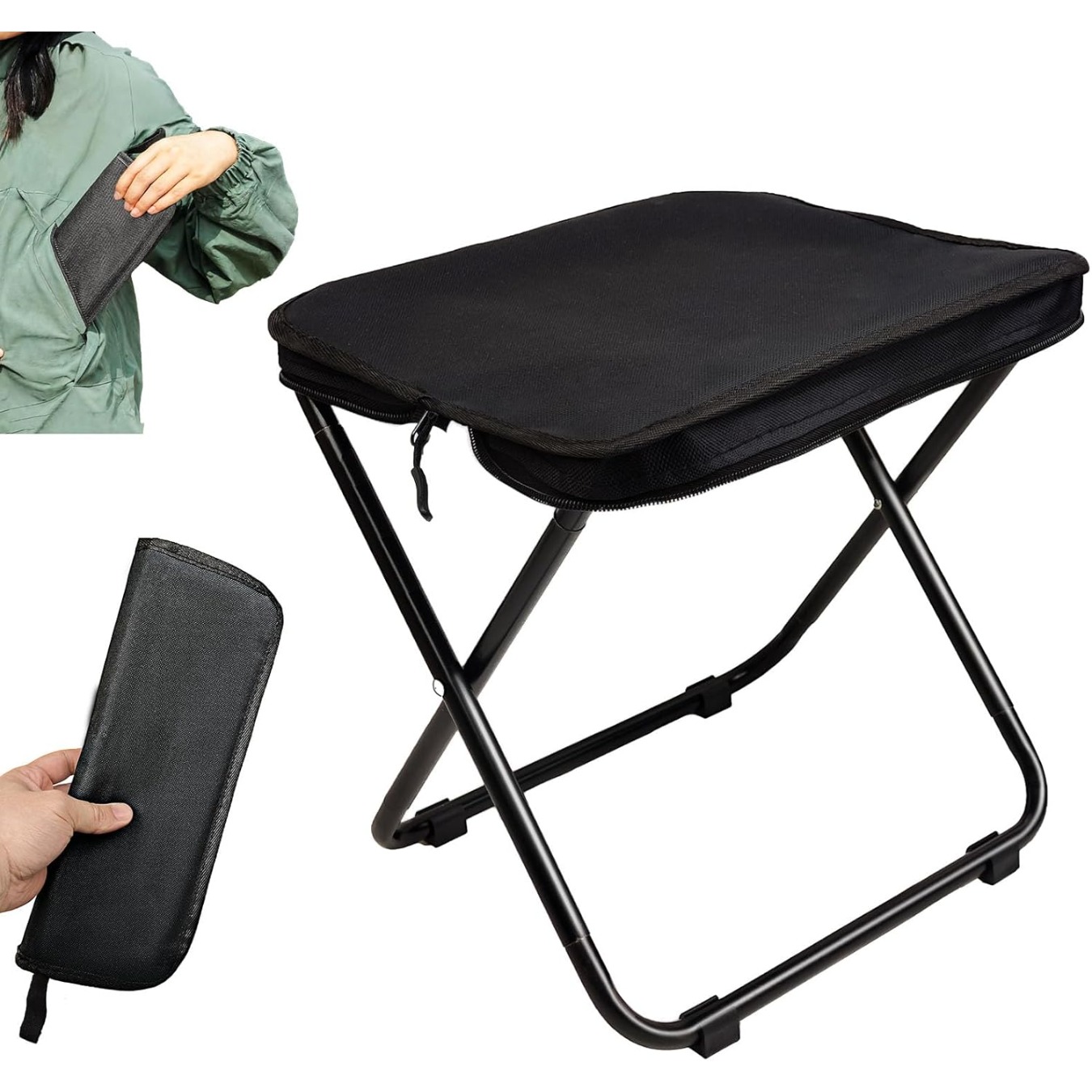 Collapsible Stool,Upgraded13 inch Portable Camping Chair,1.3 lbs ...